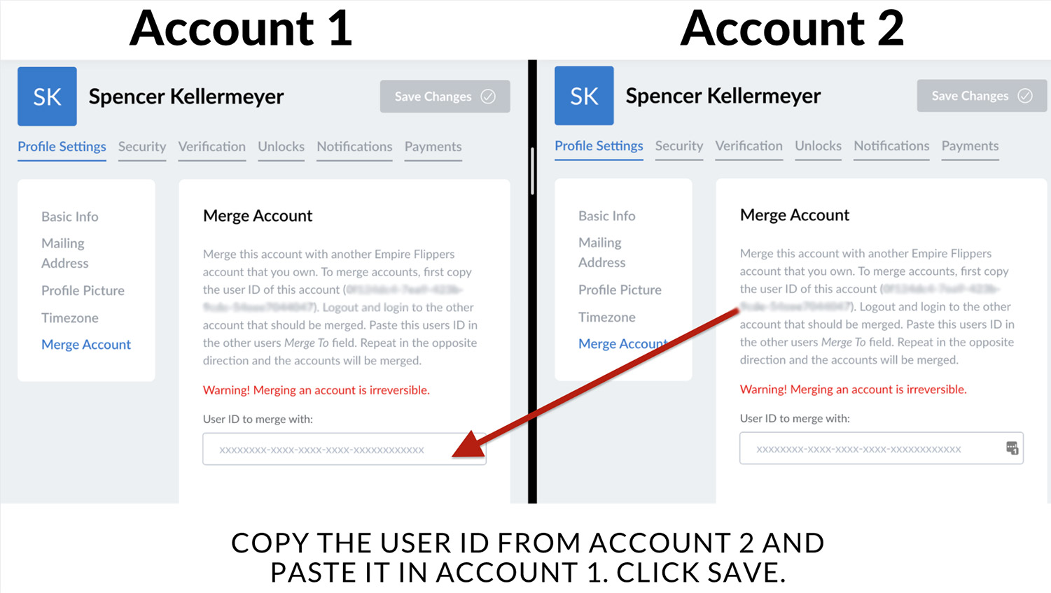 How to Merge Accounts or Add a Second Email Address - Empire Flippers